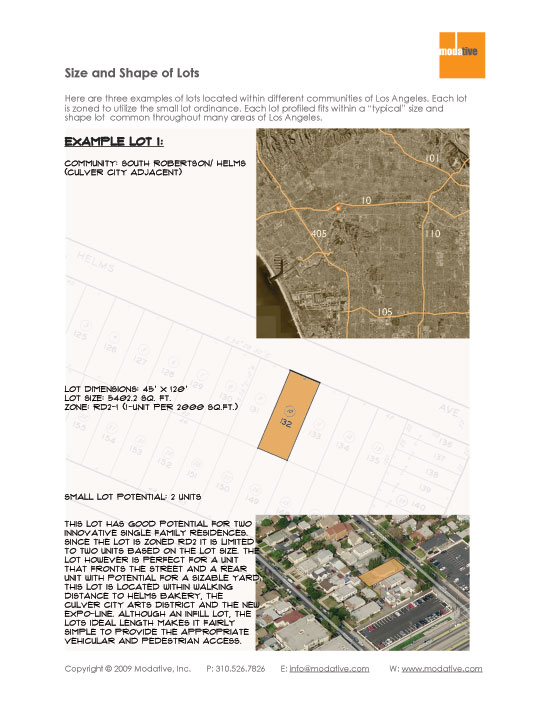 Small Lot Subdivision Guide Sample Pages